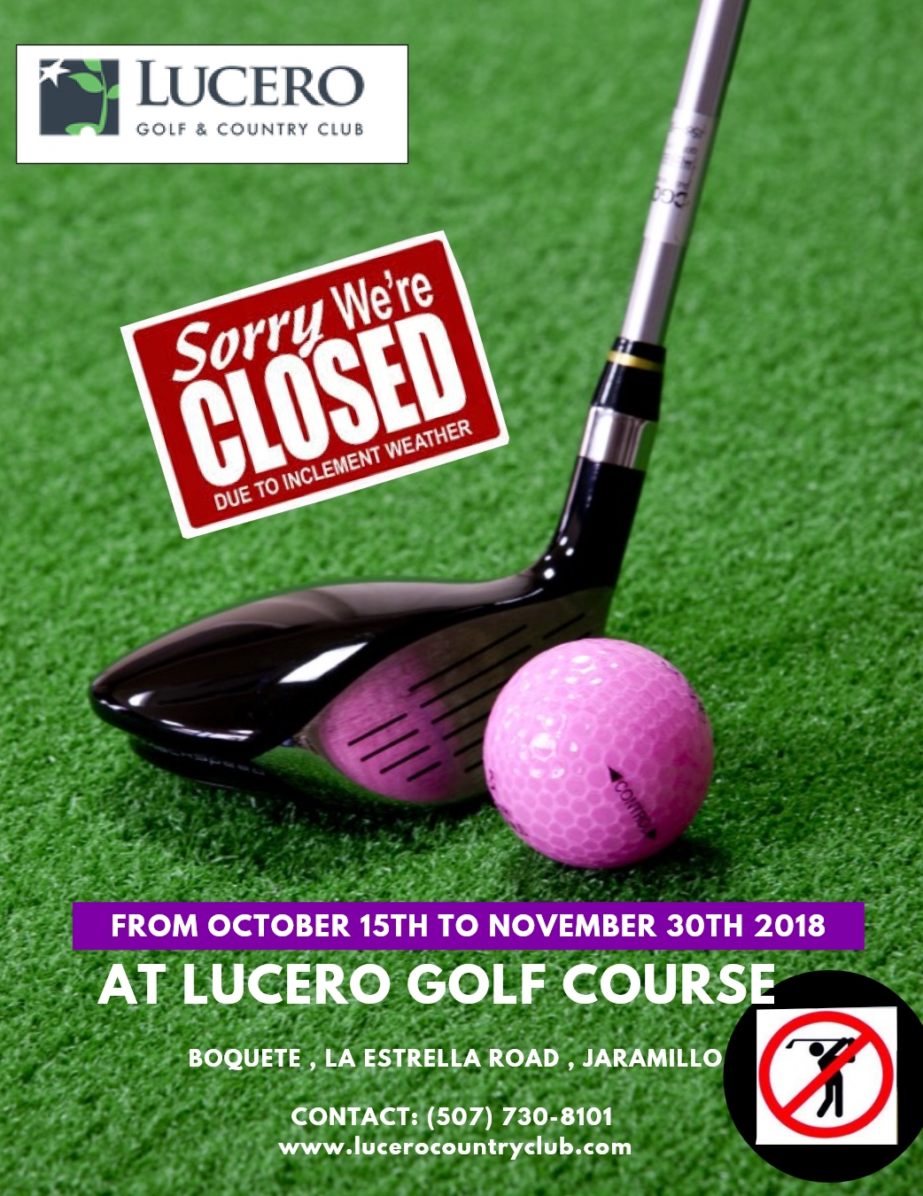 Lucero Golf Course Closure For Maintenance - Business Operations ...